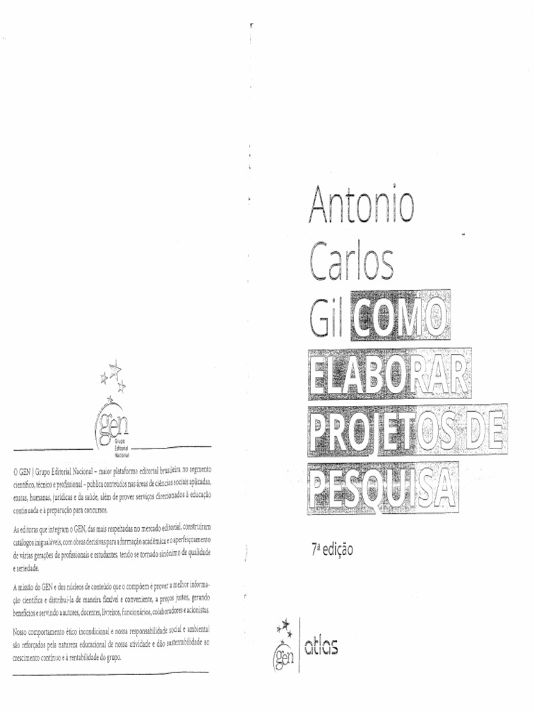 Antonio Carlos Gil - Como Elaborar Projetos de Pesquisa | PDF