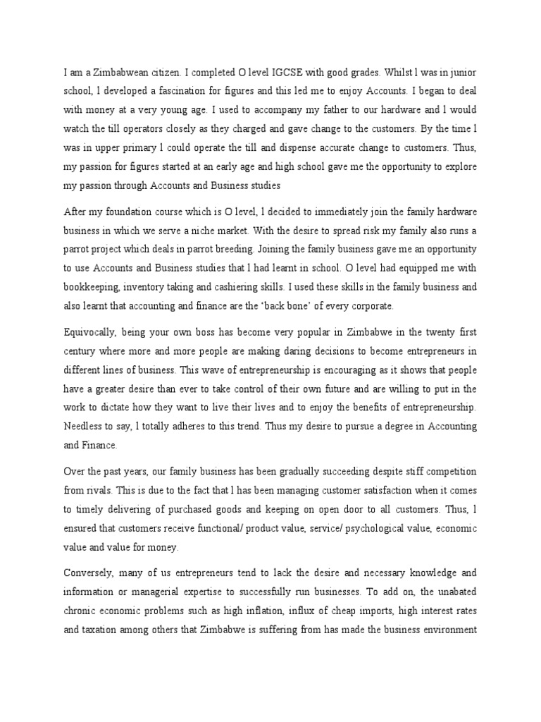 I Am A Zimbabwean Citizen | PDF | Entrepreneurship | Accounting