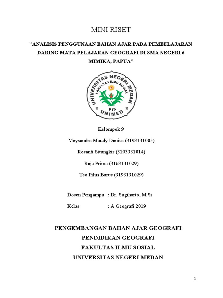 Mini Riset Pengembangan Bahan Ajar Geografi | PDF | Karier & Perkembangan