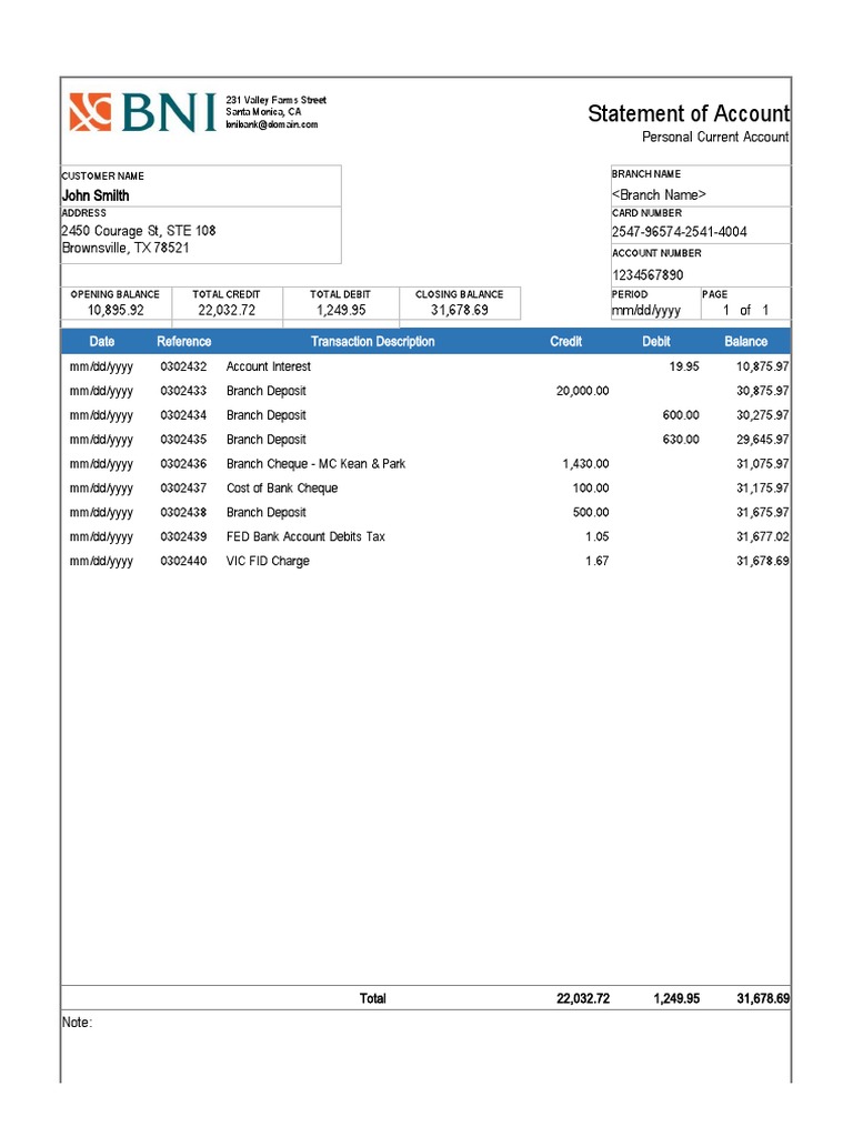 Statement of Account | PDF | Transaction Account | Payments