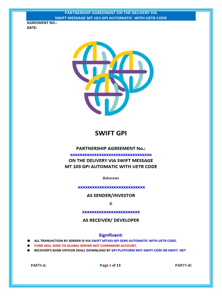 SWIFT GPI Partnership for Automatic Fund Delivery | PDF | Contractual ...