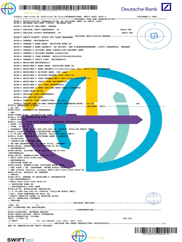 MT103 GPI Cash Transfer Overview | PDF | Transmission Control Protocol ...