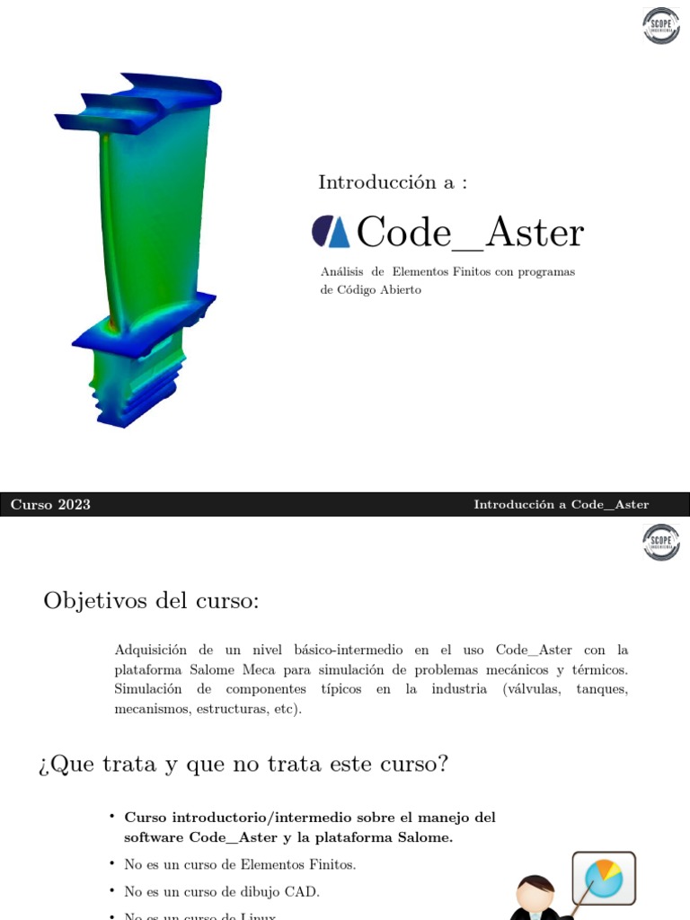 Presentacion Curso Code - Aster Introduccion 2023 | Descargar gratis PDF | Método de elementos ...