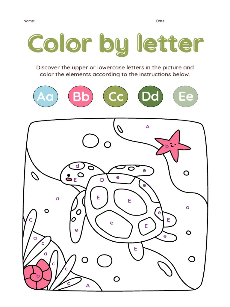 Color by Letter Worksheet Set | PDF | Linguistics