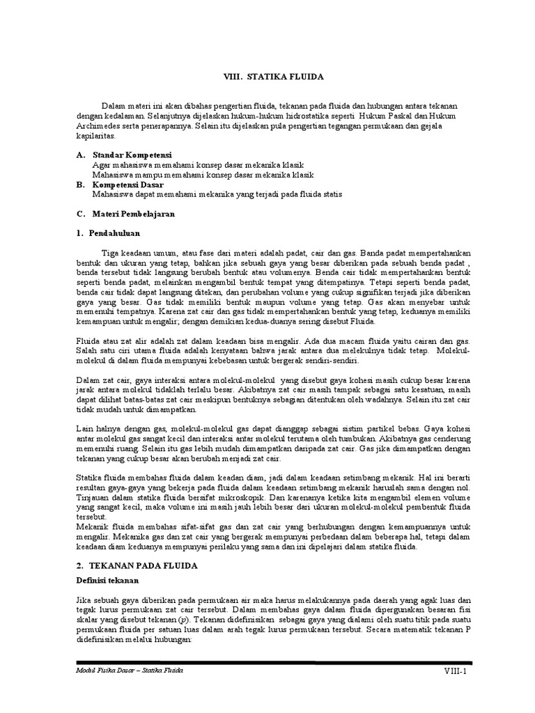 08 Statika Fluida | PDF