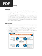 Knowles' Andragogy Principles Explained | PDF | Adult Education | Learning
