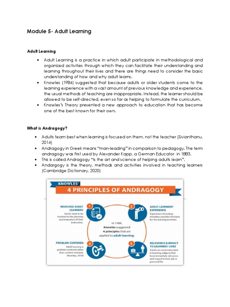 Module 5-Adult Learning | PDF | Behavior Modification | Cognition