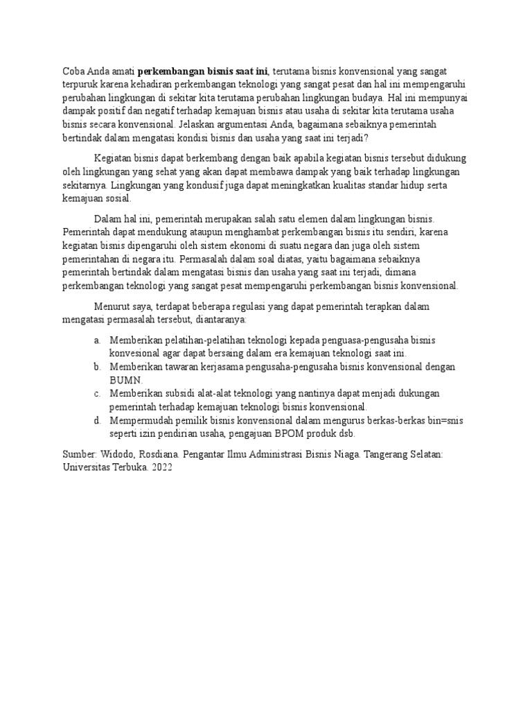 Diskusi 1 Pengantar Administrasi Niaga | PDF