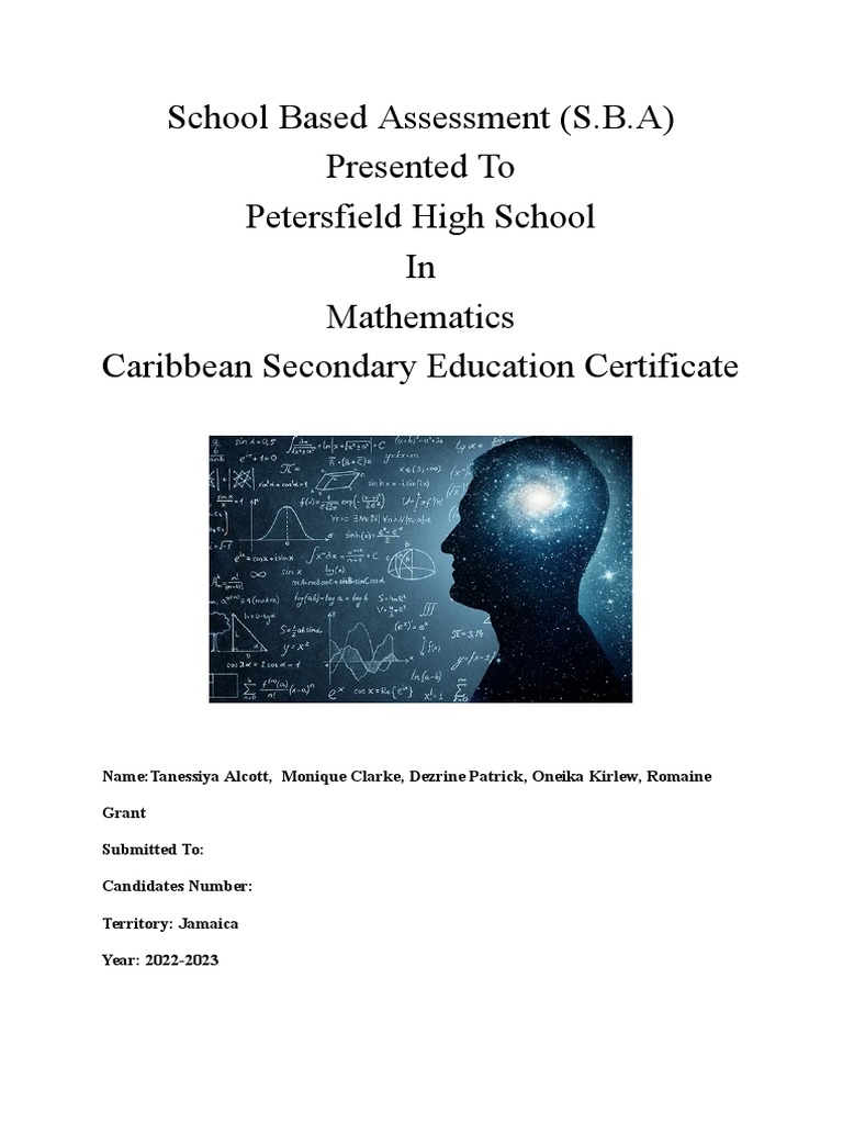 School Based Assessment (S.B.A) Presented To Petersfield High School in ...