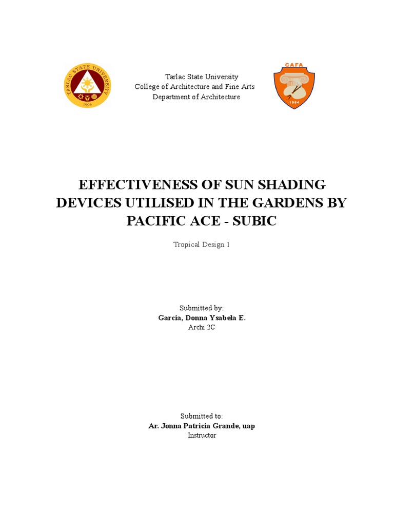 Effectiveness of Sun Shading Devices Utilised in The Gardens by Pacific ...