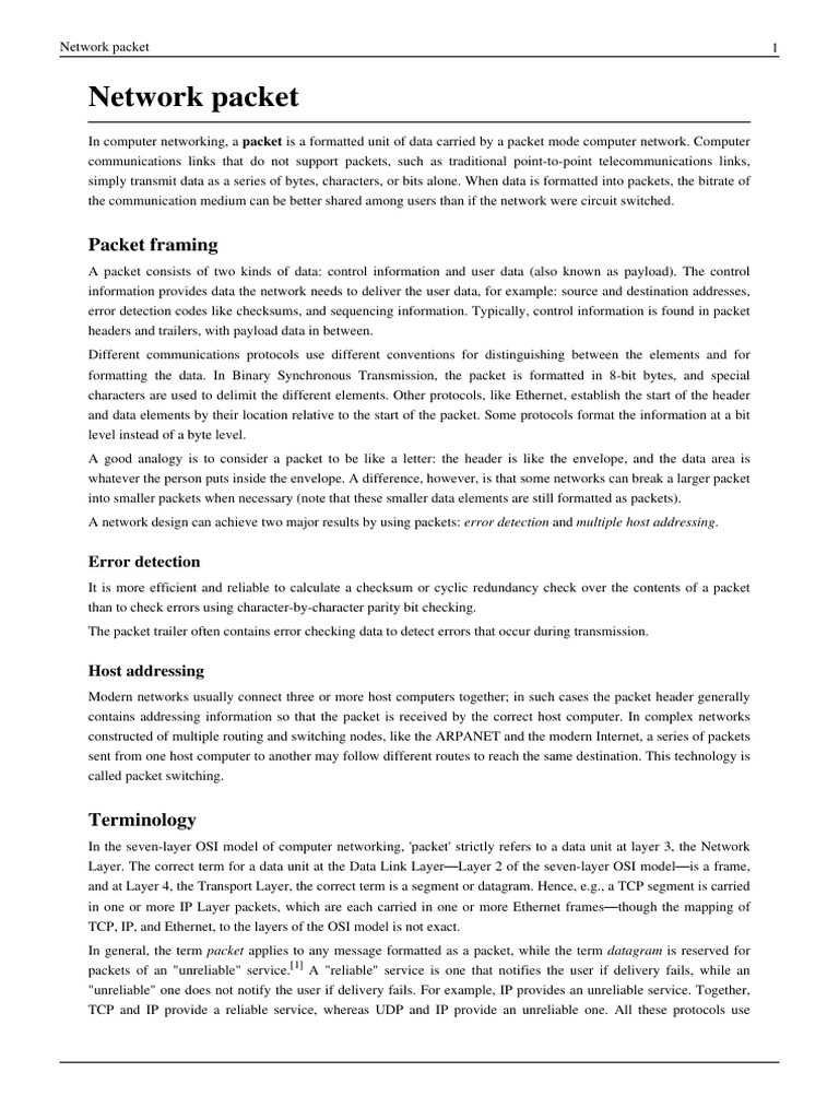 Network Packet Pdf Network Packet Internet Protocols