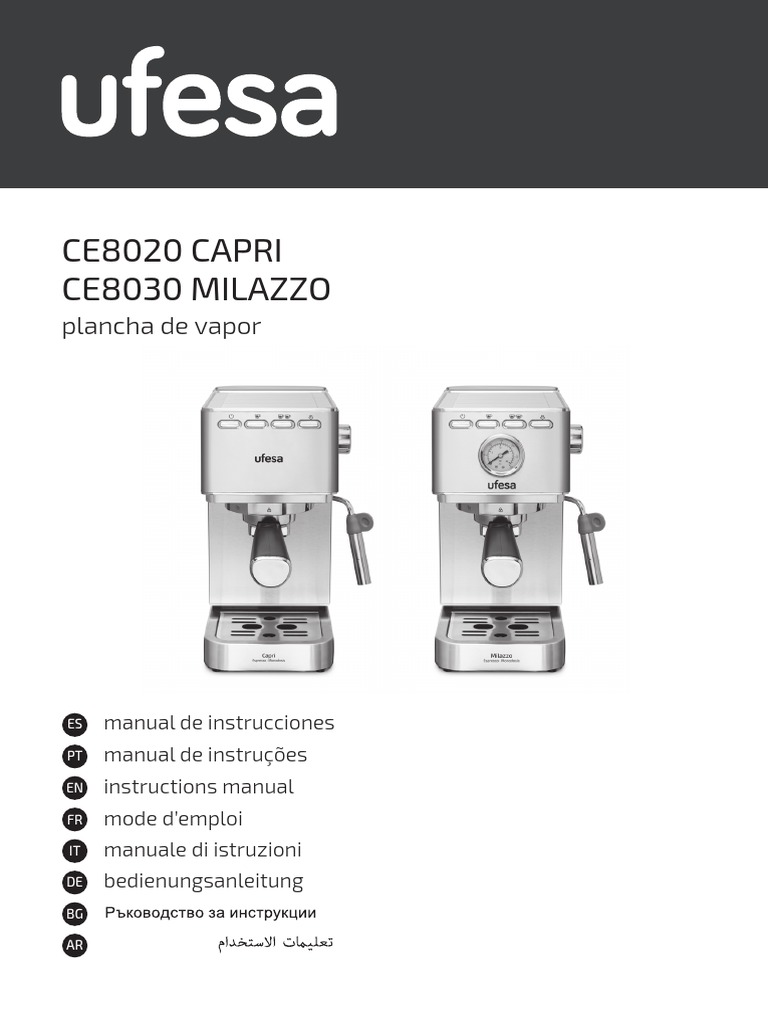 Manual Cafetera Espresso CE8020 Capri y CE8030 Milazzo | PDF