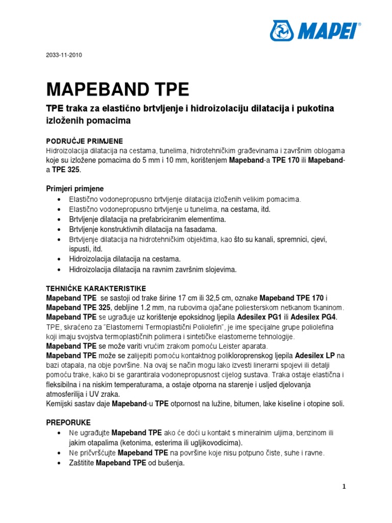Mapeband TPE | PDF