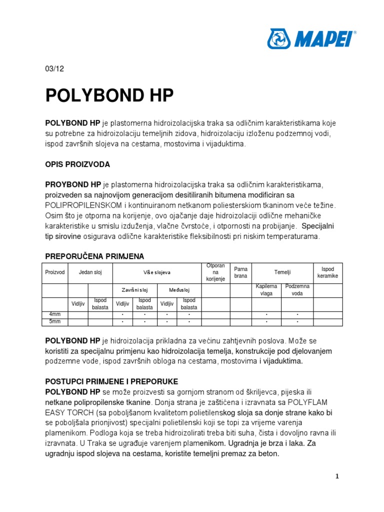 Polybond HP | PDF