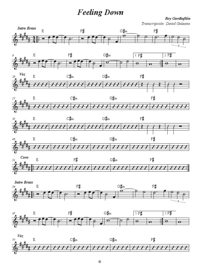 Feeling Down - Score | PDF