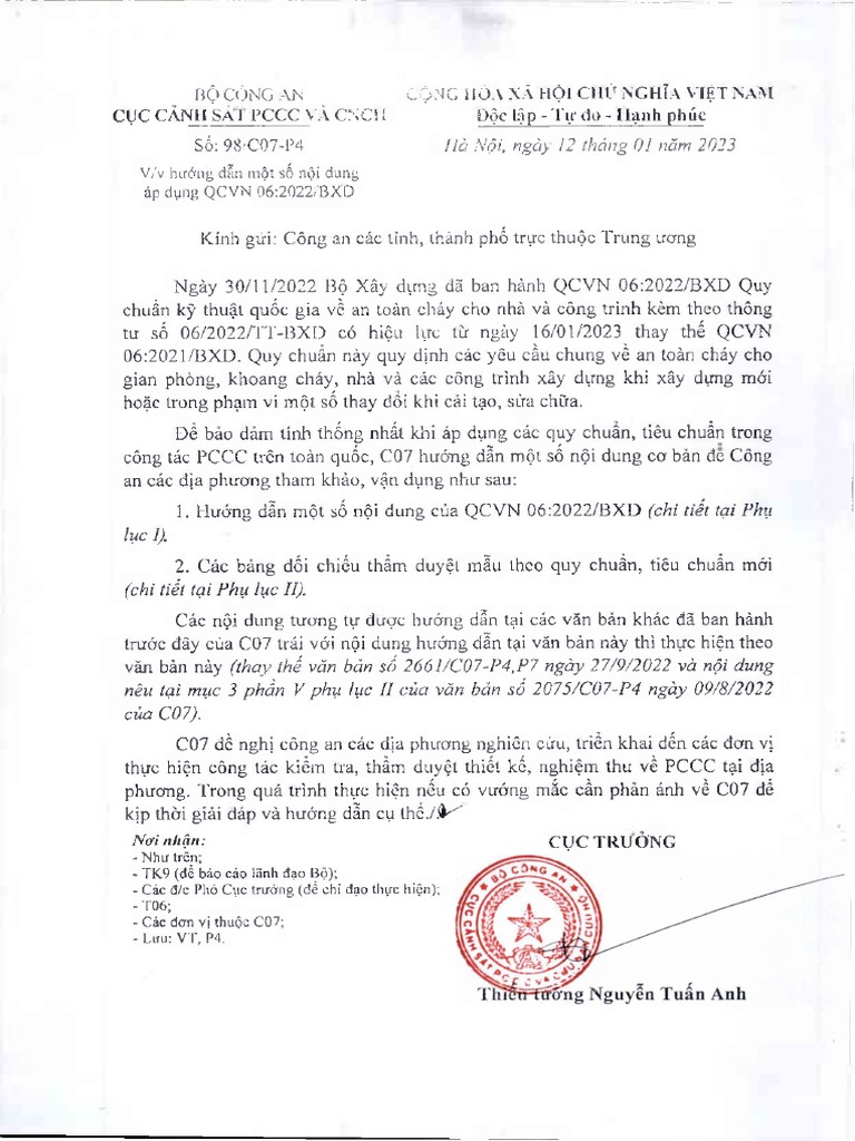 Công văn số 98 Cục C07 | PDF