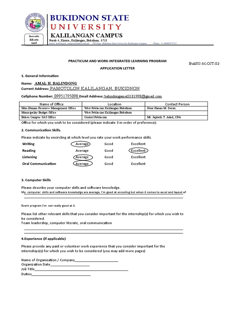 Form 02 Intern Application Letter | PDF | Computing | Cyberspace