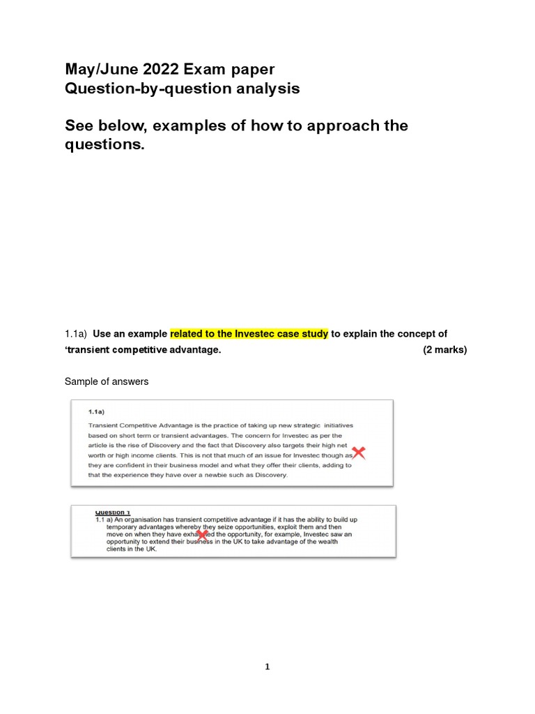 May/June 2022 Exam Paper Question-By-Question Analysis See Below ...