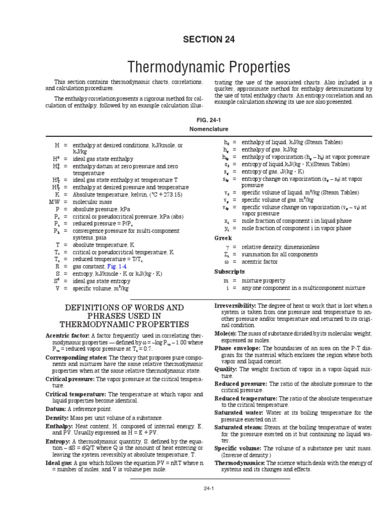 Thermodynamic Properties: Section 24 | PDF
