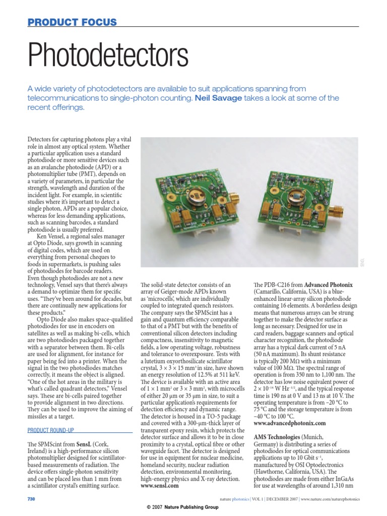 Photodetectors | PDF | Materials Science | Electricity