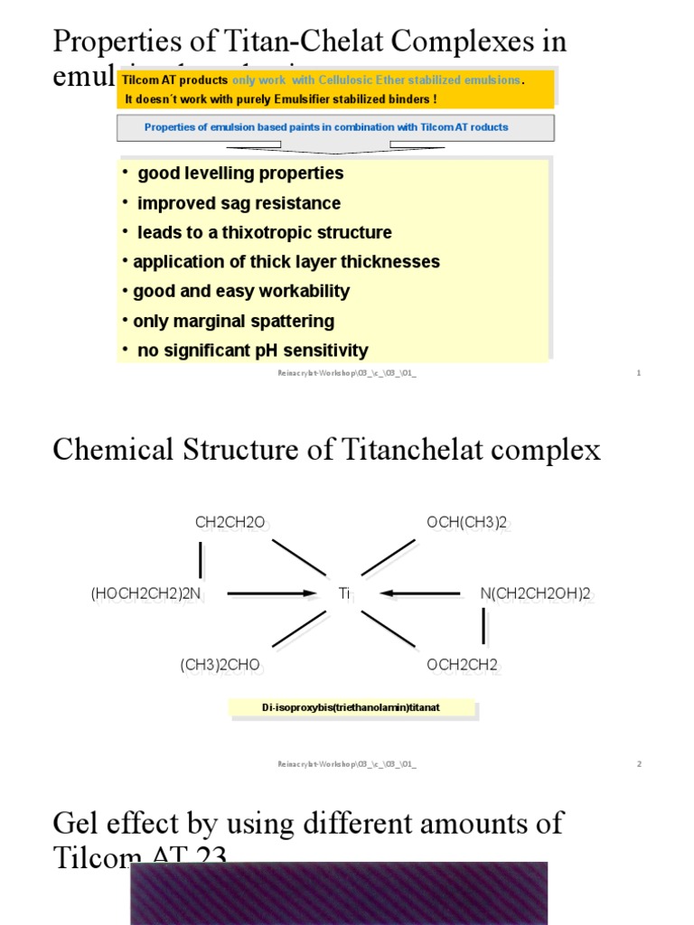 Properties of Titan-Chelat Complexes in Emulsion Based Paints | PDF