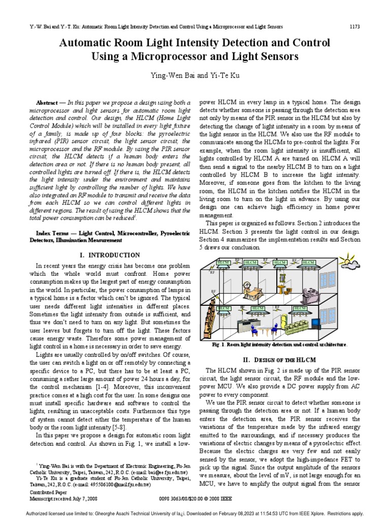 Automatic Room Light Intensity Detection and Control Using A ...