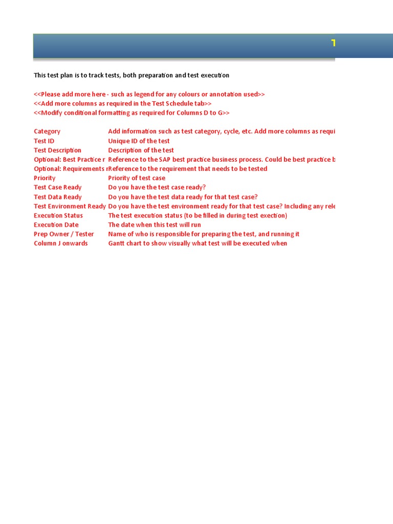 S4H - 438 Detailed Test Schedule Template | PDF | Business Process ...