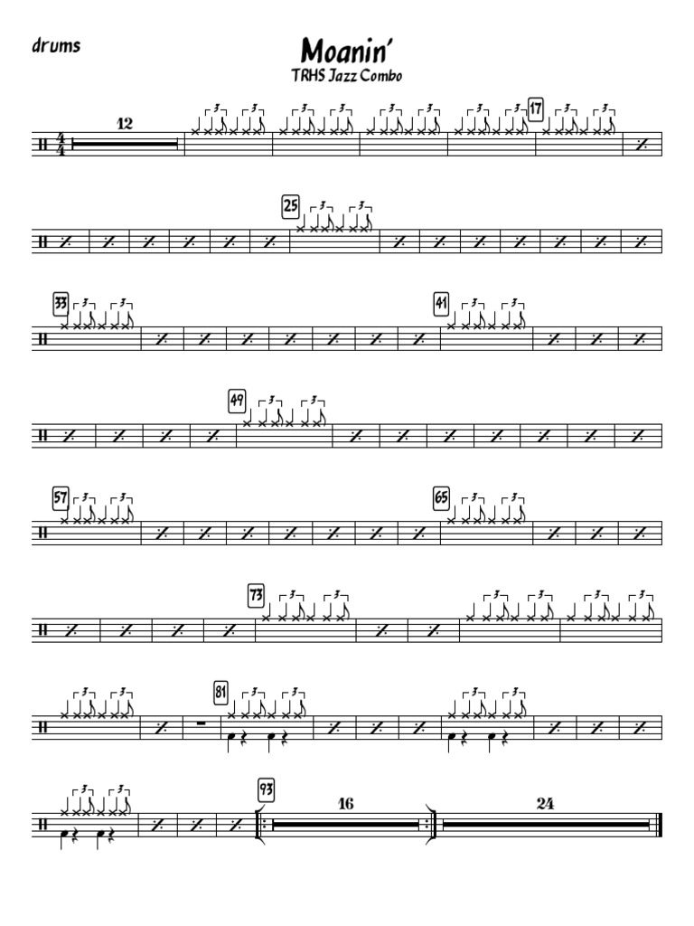 Moanin': Drums | PDF