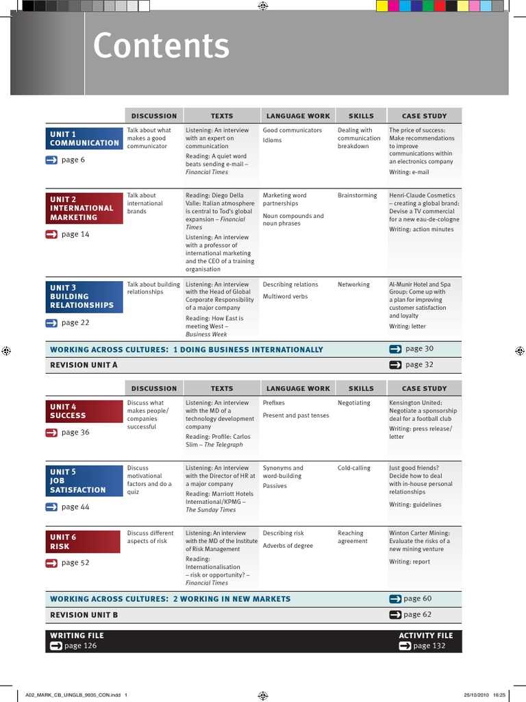 Market Leader Upper Intermediate Scope and Sequence | PDF