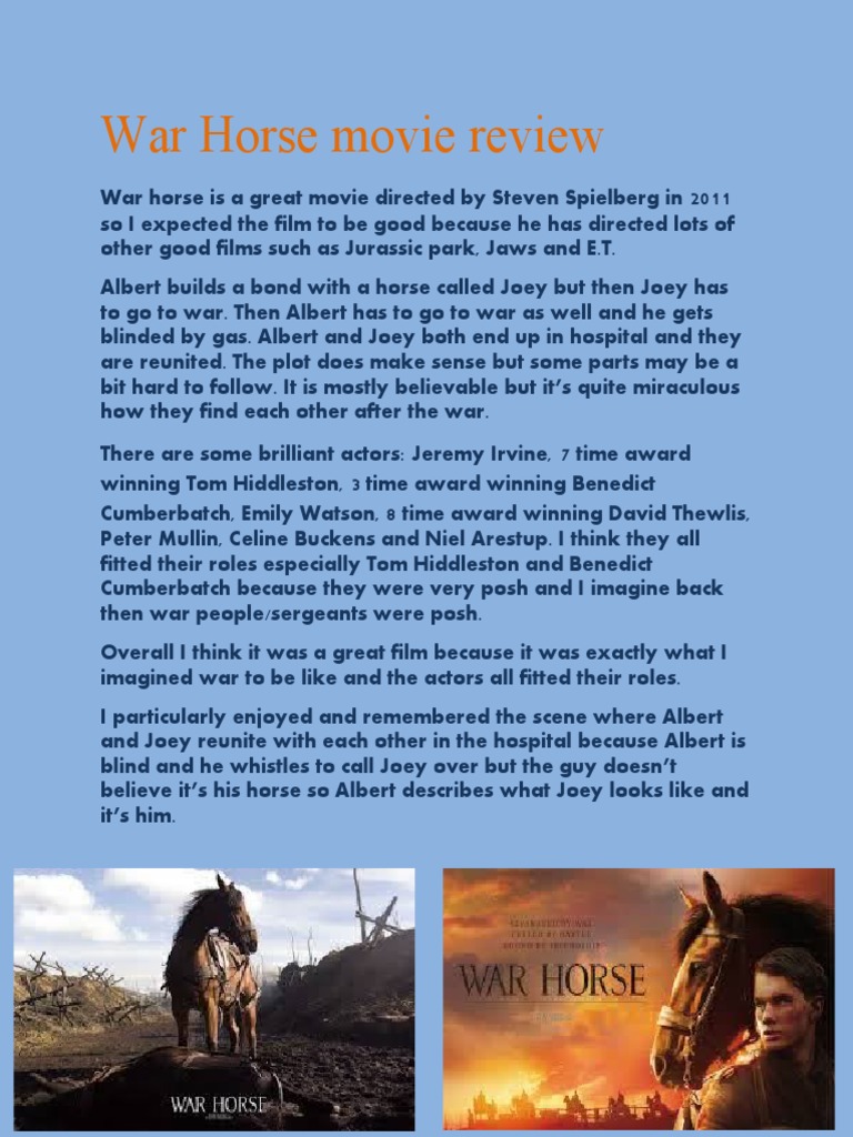 War Horse Movie Review | PDF