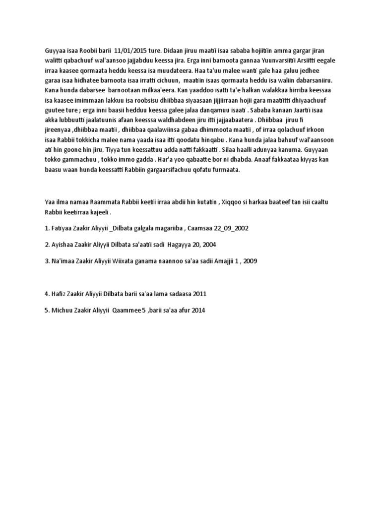 Guyyaa Isaa Roo-WPS Office | PDF