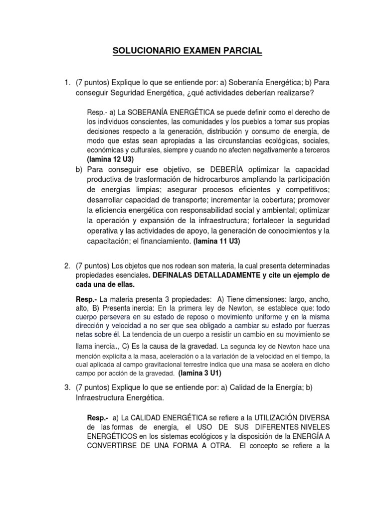 Solucionario Primer Parcial | PDF