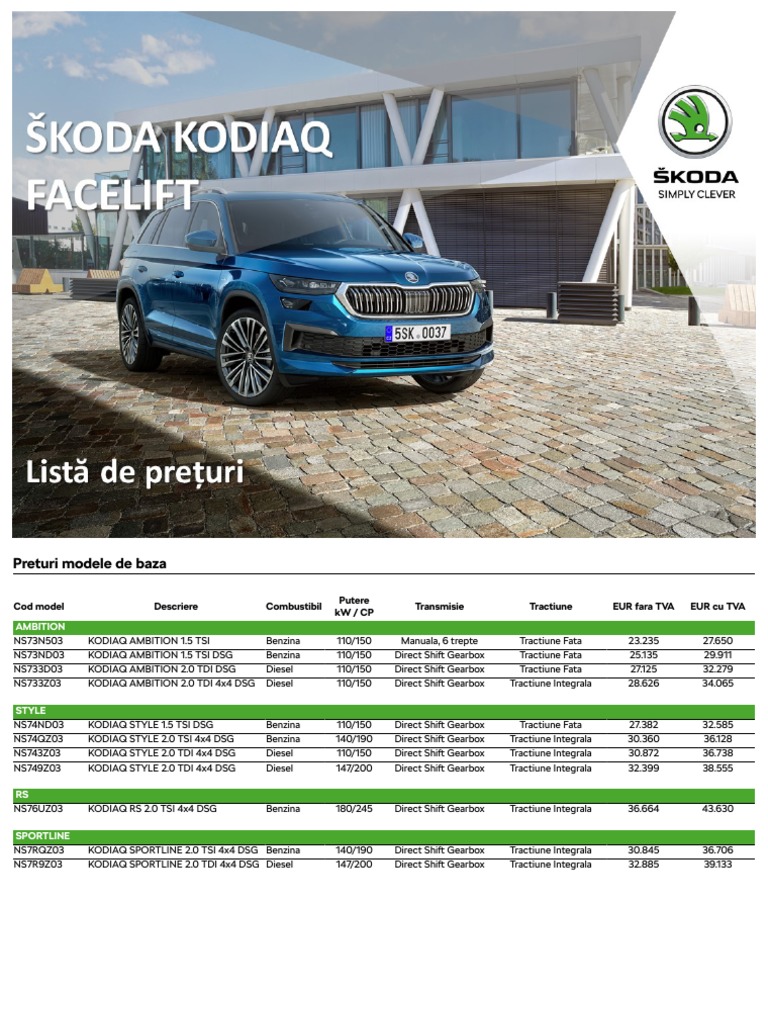 New Kodiaq FL kw28 2021 My22 | PDF