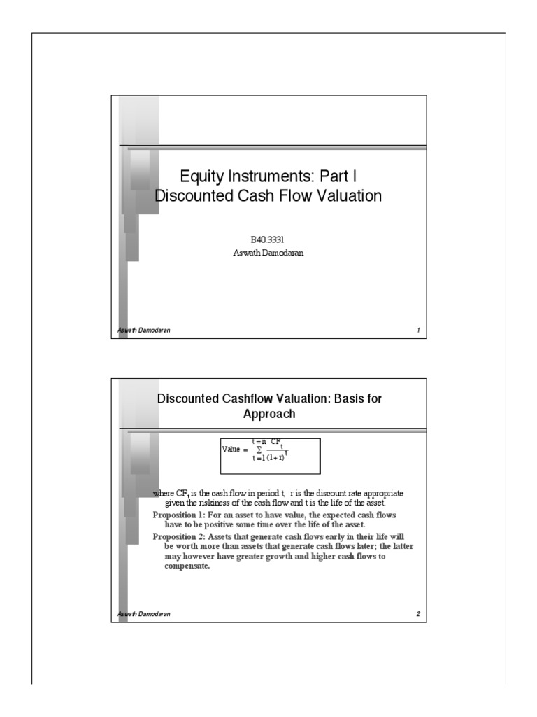 Valuation-DCF Aswat Damodaran | PDF | Valuation (Finance) | Discounted Cash Flow