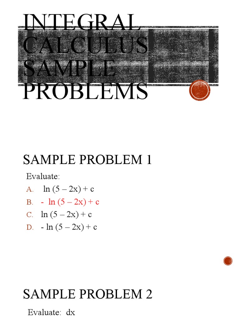 Integral Calculus Sample Problems | PDF