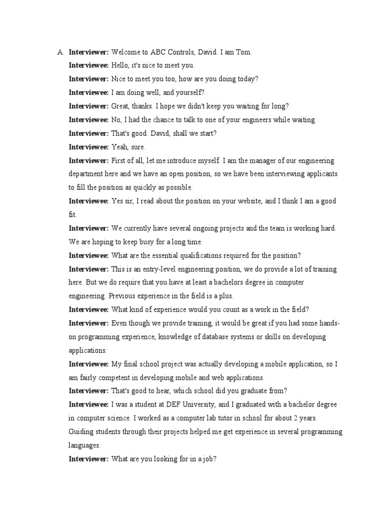 A Successful Job Interview: Key Details and Positive Outcomes | PDF ...