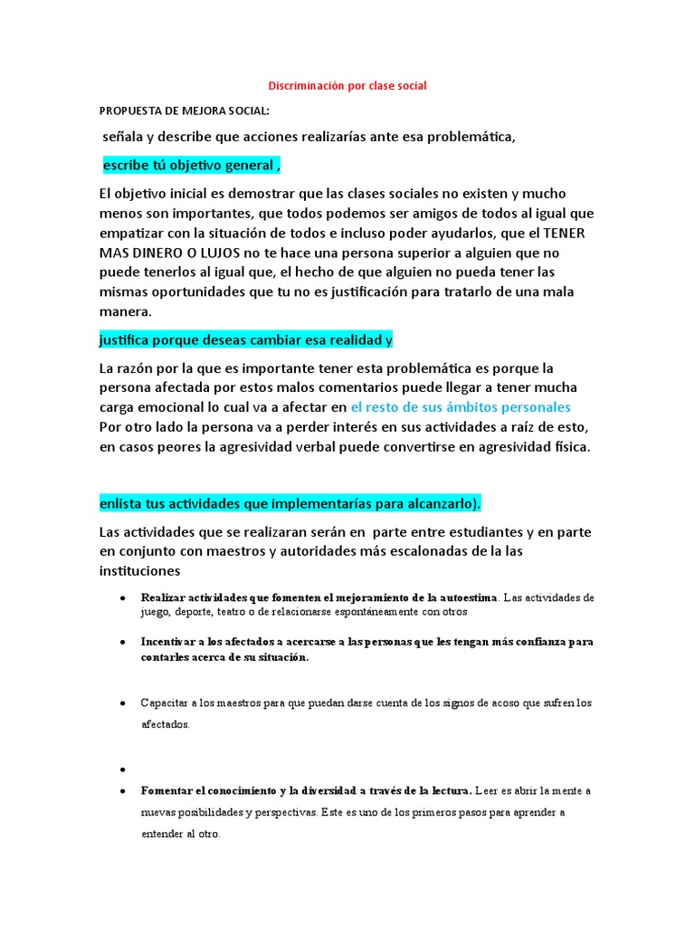Classismo | PDF | Las emociones | Discriminación