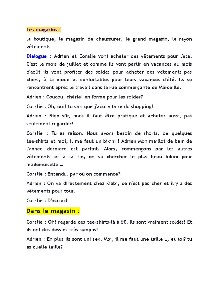 SITUATION Les Magasins | PDF