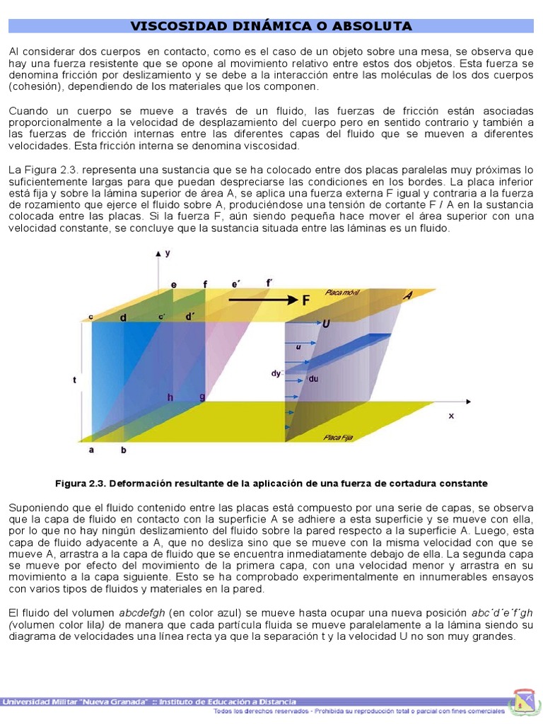 Viscosidad Dinámica y Tipos de Fluidos | PDF | Viscosidad | Fricción