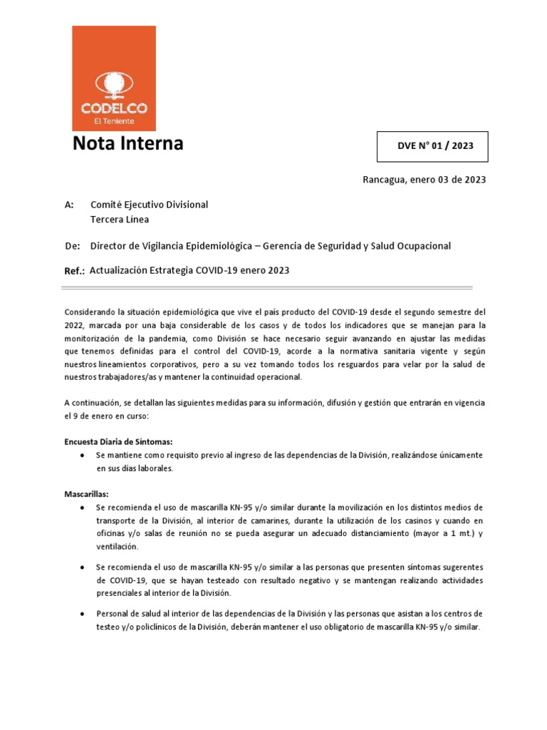 Nota Interna: DVE #01 / 2023 | PDF | Medicina | Epidemiología
