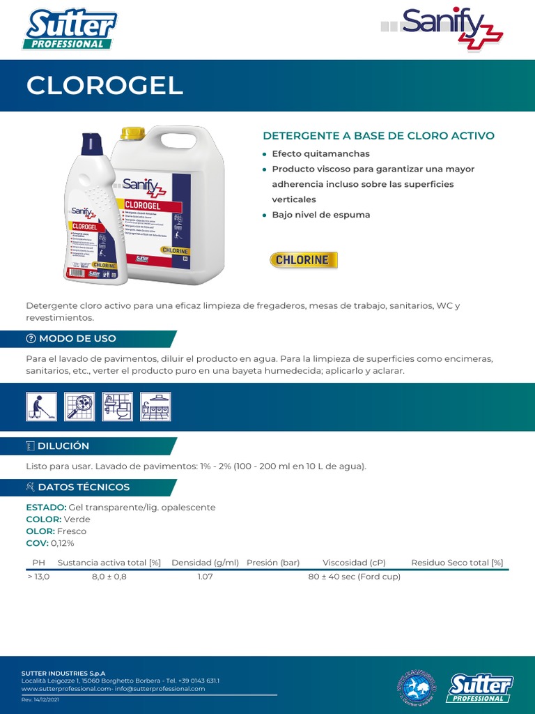 CLOROGEL Ficha Tecnica | PDF