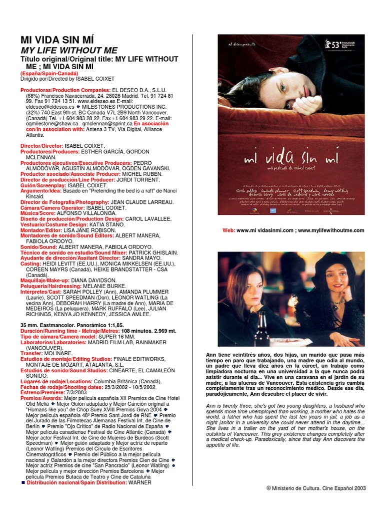 Mi Vida Sin Mí: My Life Without Me | PDF