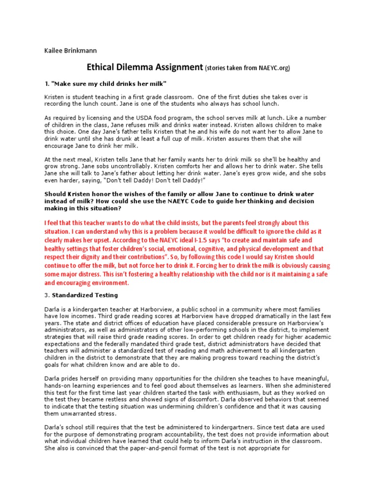 Ethical Dilemmas | PDF | Teachers | Standardized Tests
