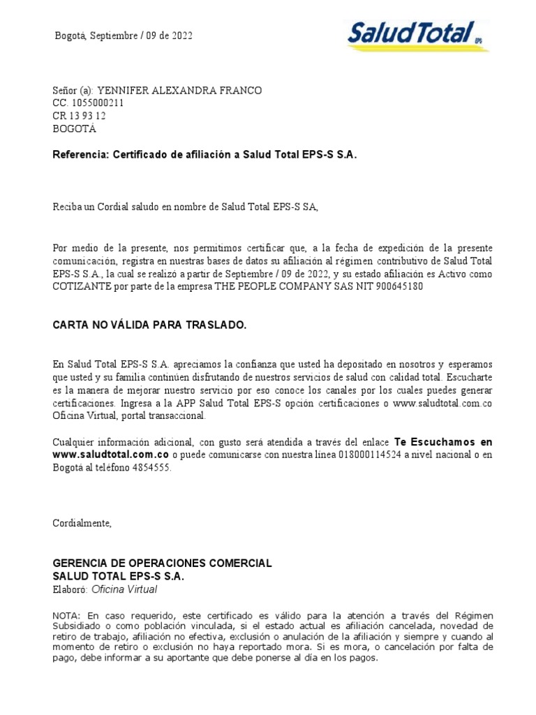 Salud Total | PDF | Negocios