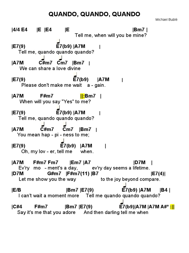 Quando, Quando, Quando: Michael Bublé | PDF