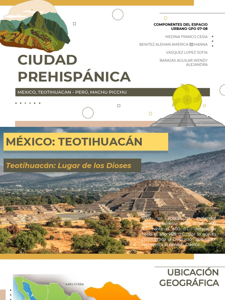 Ciudad Prehispánica: Mexico, Teotihuacan - Perú, Machu Picchu | PDF