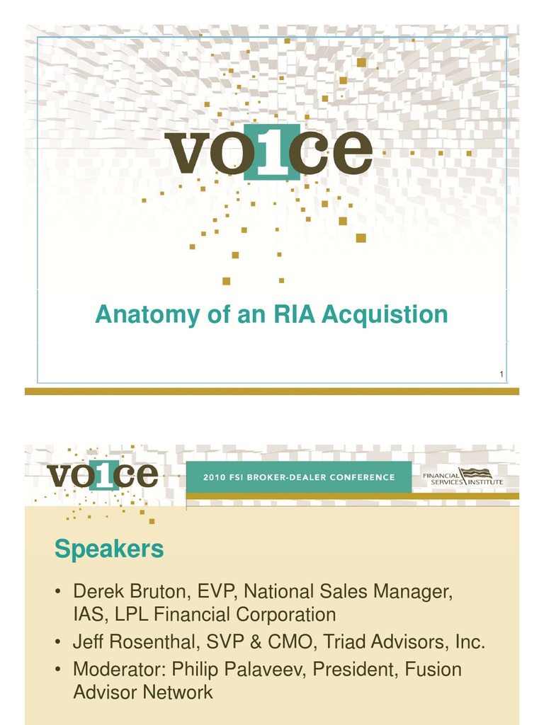 Anatomy of an RIA Acquisition | Mergers And Acquisitions | Valuation ...