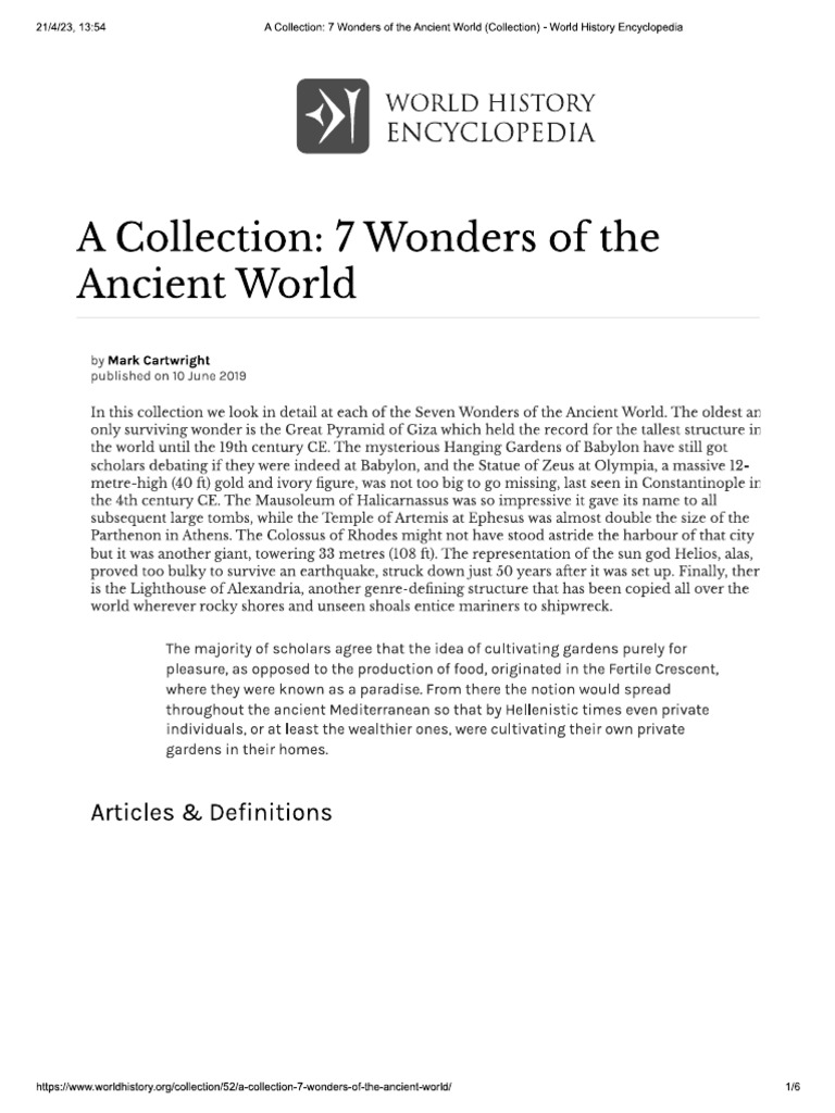 7 Wonders of The Ancient World | PDF