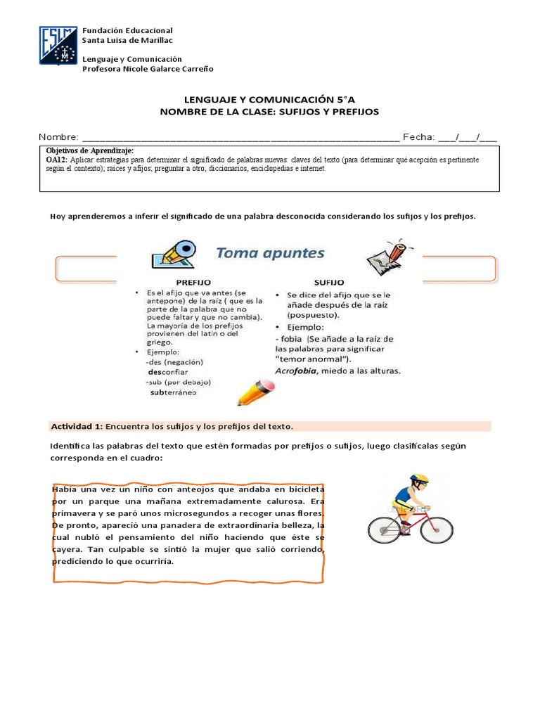Afijos Prefijos y Sufijos 5° | PDF | Aprendizaje | Lingüística