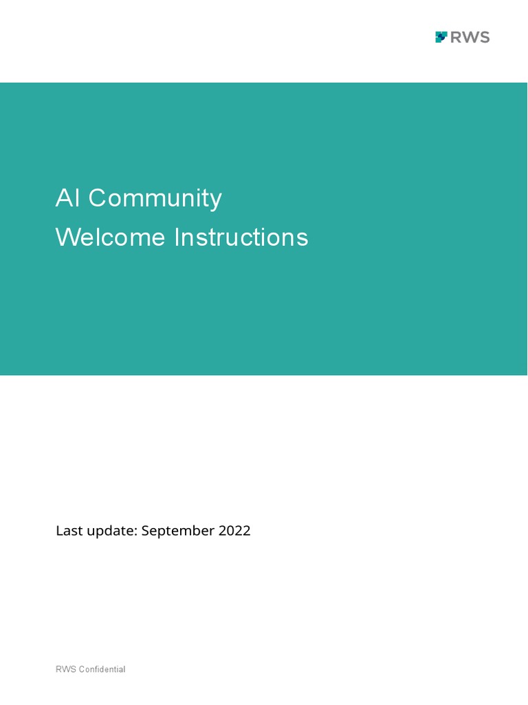 RWS AI Community Onboarding Guide | PDF | Business